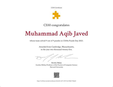 Cs50 Harvardcs50 Puzzleday2025 Winners Certificateachieved