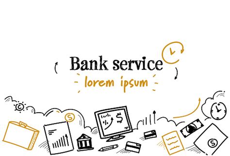 신용 돈 거래 은행 서비스 개념 스케치 낙서 수평 격리 된 복사 공간 은행 입금 개념에 대한 스톡 벡터 아트 및 기타 이미지