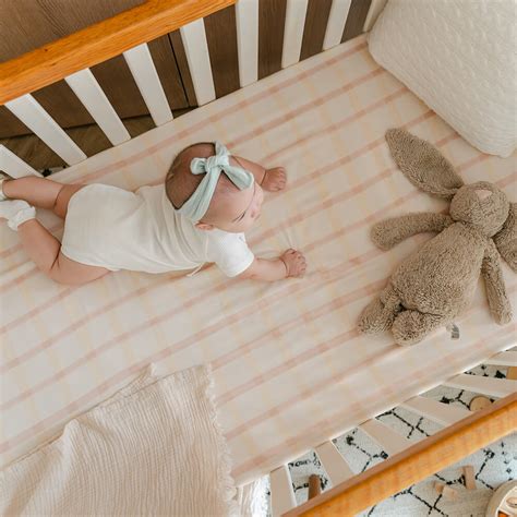 Checkered Bamboo Crib Sheet Sunday Bedding