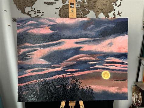 Картина пейзаж захід місяця — ціна 7000 грн у каталозі Картини Купити товари для дому та побуту