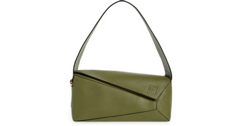 Loewe Puzzle Leather Hobo Bag In Green Lyst