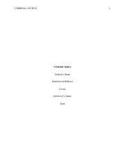 CrIminal Justice Assignment Docx CRIMINAL JUSTICE 1 Criminal Justice