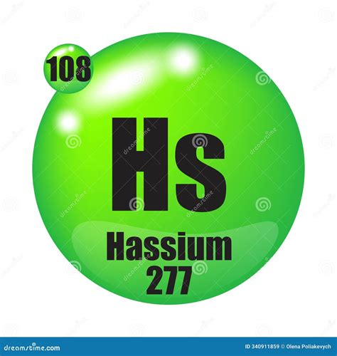 Hassium Icon Hs Chemical Element Atomic Number 108 Mass 277 Stock