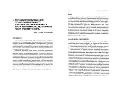 PDF Zastosowanie Nowoczesnych Technologii Budowlanych W
