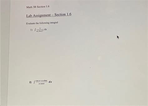 Solved Math 3b Section 16 ﻿lab Assignment ﻿section