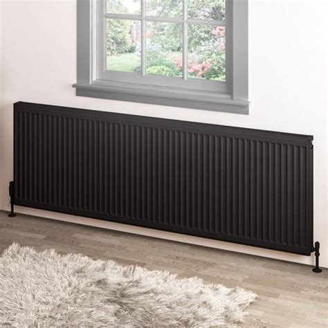 Eastbrook Type 11 600 X 1800mm Compact Panel Radiator Matt Black Low
