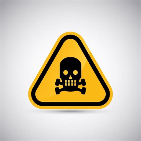 Premium Vector Danger Sign With Skull Hazard Sign Isolated