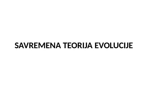 savremena teorija evolucije skripte predlog biologija docsity