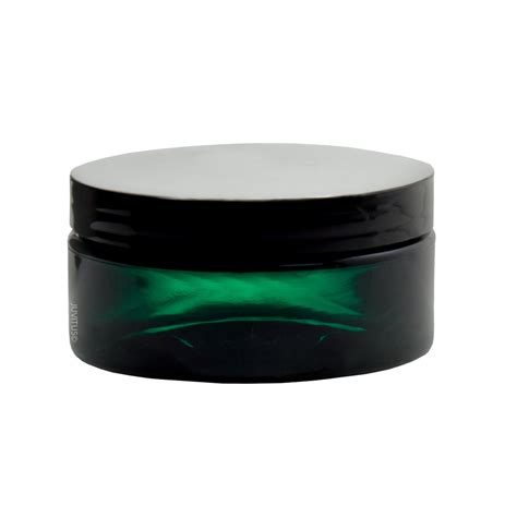 Green Plastic Low Profile Jar With Black Foam Lined Lid 6 Pack