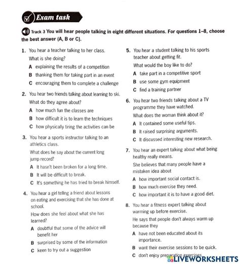 Fce 23 Online Exercise For Live Worksheets