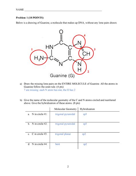 Sp Solutions Practice Exam From Fa Problem Points Below