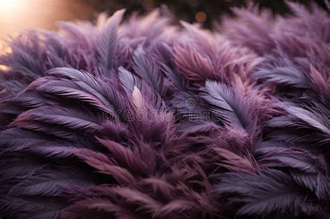 Ultra Pastel Blue And Violet Feathers Closeup Ai Generative Stock