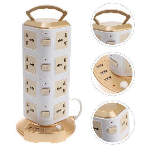 Socket Dorm Room Essentials Desk Accessories Power Strip Tower British
