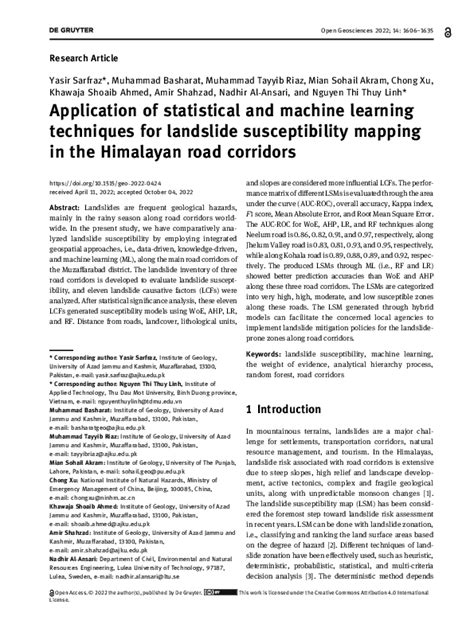 pdf application of statistical and machine learning techniques for