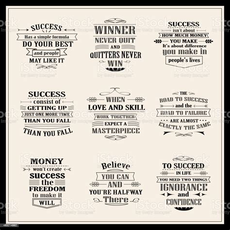 Success Motivational And Inspirational Quotes Set向量圖形及更多2015年圖片 2015年