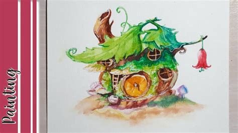 Як намалювати казковий будиночок малюємо будиночок в формі гриба Ravlyk