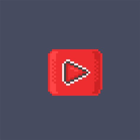 Premium Vector Red Play Button In Pixel Style