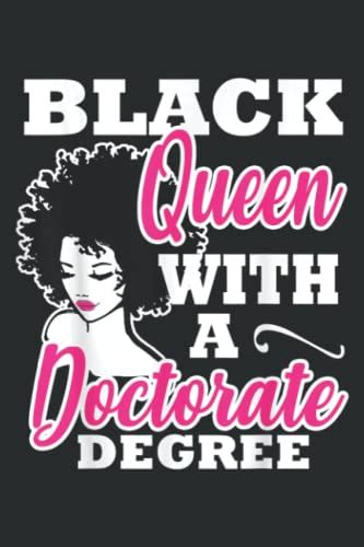 Black With A Doctorate Degree Graduation Phd Edd Lined Journal