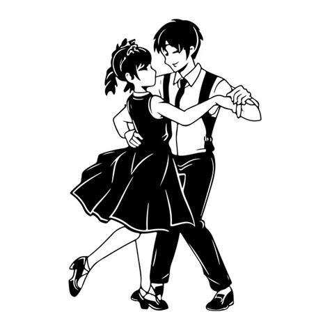 Premium Vector Romantic Couple Dancing Silhouette Vector Illustration