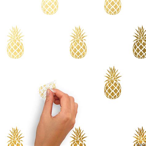 Gold Pineapple Peel And Stick Wall Decals Oriental Trading