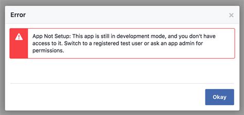 Solved Error App Not Set Up This App Is Still In Development Mode