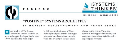 The Systems Thinker Positive Systems Archetypes The Systems Thinker