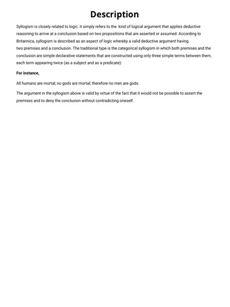 Syllogism Download Free Pdf Logic Argument