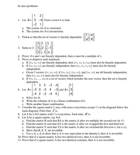 Solved Let A Find A Vector B So That A Chegg