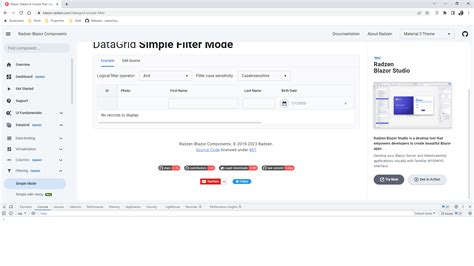 Datagrid Date Column Filter Exception Radzenblazor Components Radzen