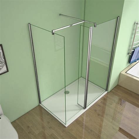 Aica Walk In Wet Room Shower Enclosure Screen Flipper Nano Glass Tray