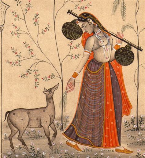 Todi Ragini Miniature Painting Indian Rajasthani Ethnic Handmade