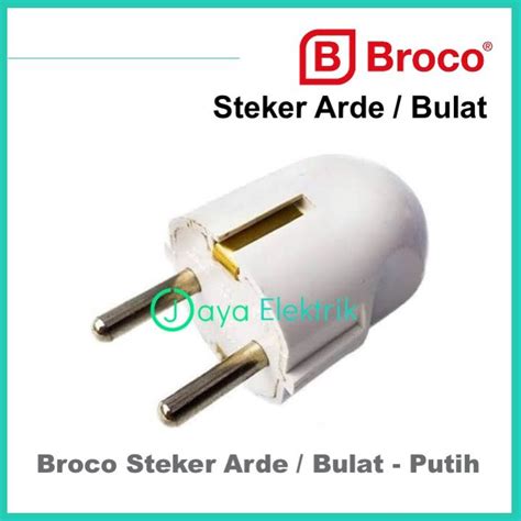BROCO STEKER ARDE 2P PUTIH WHITE 13310 1331055 TWO 2 POLE PLUG STEKER