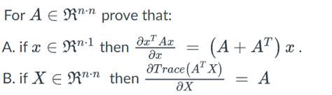 Solved For Aℜnn prove that A if xℜn1 then Chegg com