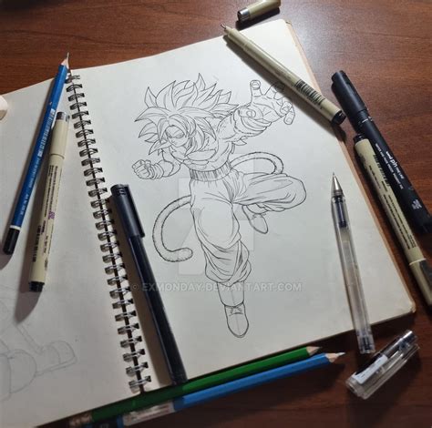 Goku Ssj4 Daima Fanart Drawing By Exmonday On Deviantart