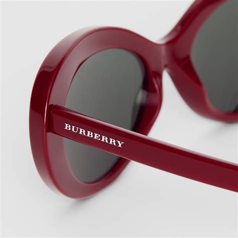 Cat Eye Frame Sunglasses In Burgundy Women Burberry United States