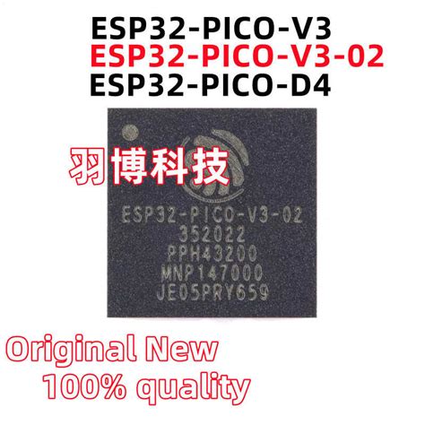 5pcs lot ☆ esp32 pico v3 esp32 pico v3 02 esp32 pico d4 wireless rf transceiver module new origi
