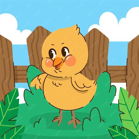손으로 그린 만화 병아리 그림 무료 벡터