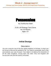 Patel Parthkumar Assignment2 Pdf Week 2 Assignment 2 Strategy Card
