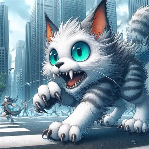 Premium Photo Monster Cat In City