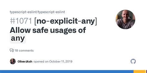 No Explicit Any Allow Safe Usages Of `any` · Issue 1071 · Typescript Eslinttypescript Eslint