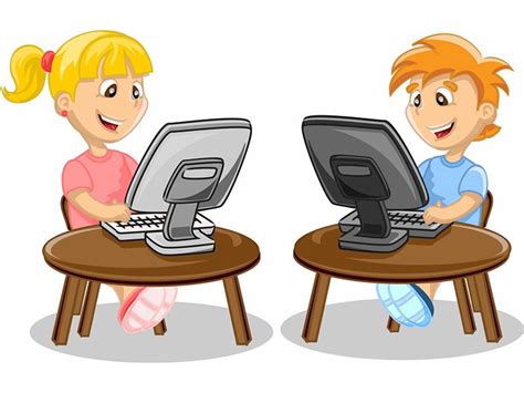 Картинки Дети За Компьютером Мультяшные — Картинки фотографии