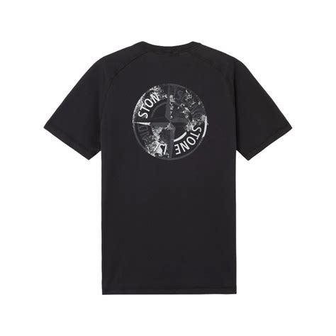 스톤 아일랜드 2100020 오가닉 코튼 저지 슬림 핏 티셔츠 인스티투셔널 원 프린트 블랙 25ss Stone Island Kream