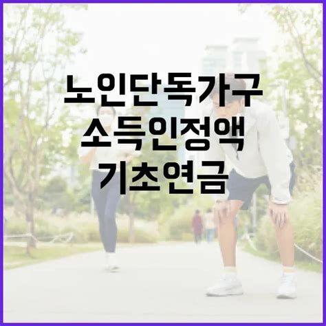 기초연금 노인 단독가구 소득인정액 조건 공개 개인은행