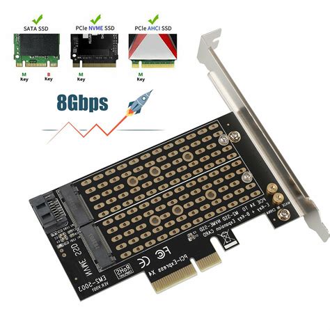 Tarjeta Adaptador PCIe A M 2 PCIe X4 X8 X16 NVMe SATA Dual SSD PCI