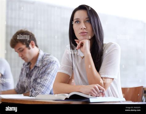 Daydreaming Of Her Promising Future Young College Student Sitting In