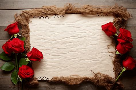 A Love Note With Red Roses On It Background Flower Lucky Background
