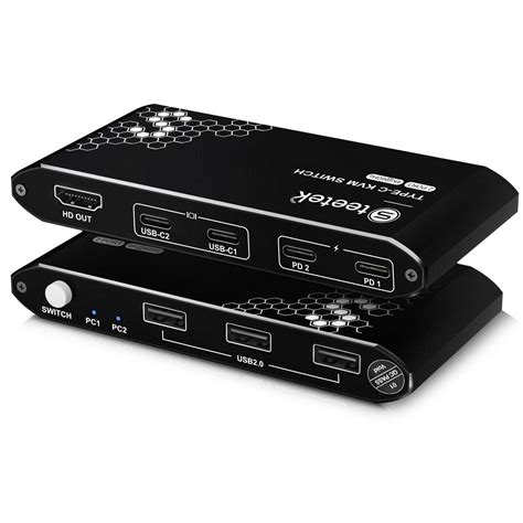 Snapklik Steetek USB C KVM Switch PCs Share Monitor USB C KVM Switch USB K Hz