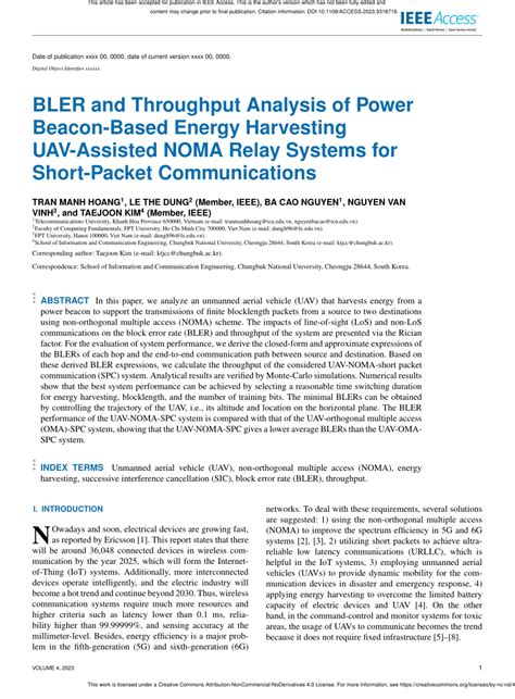 Pdf Bler And Throughput Analysis Of Power Beacon Based Energy