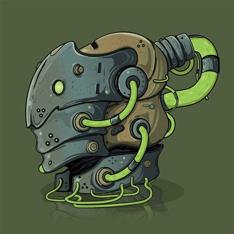 Robot Head With Cyberpunk Technology 27930791 Vector Art At Vecteezy