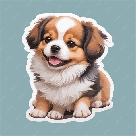 Printable Cute Dog Stickers Bundle Premium Ai Generated Vector